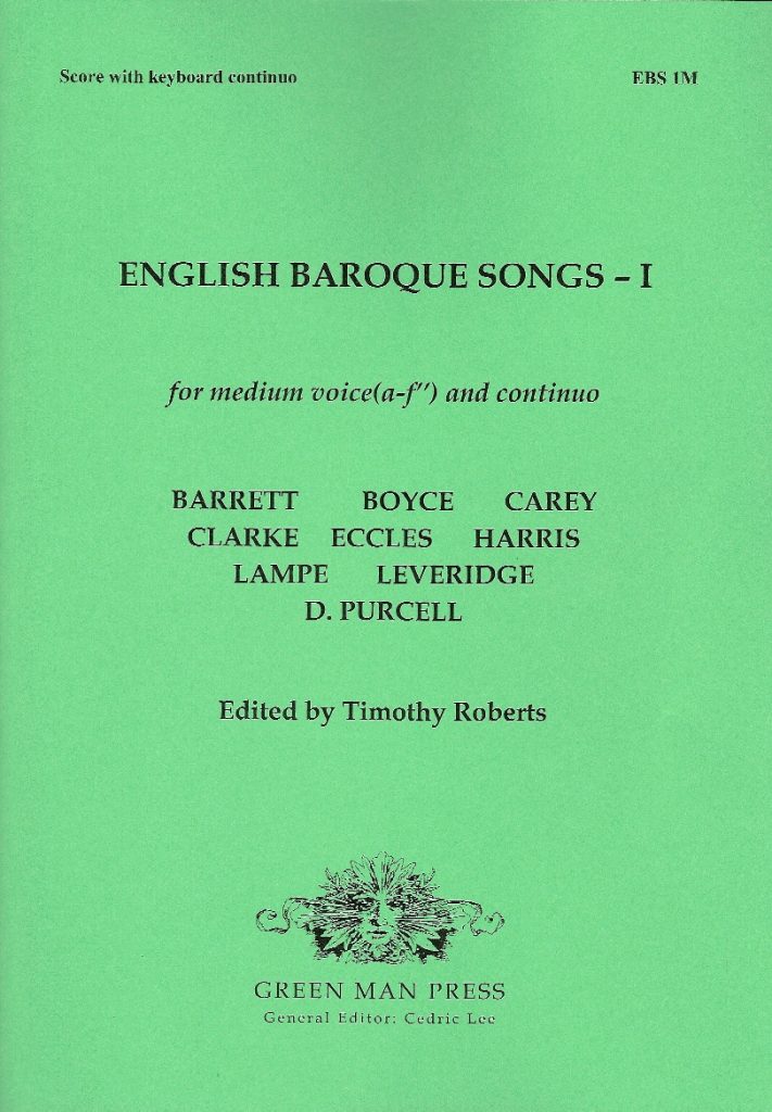English Baroque Songs Vol. 1 for medium voice | Jacks, Pipes & Hammers